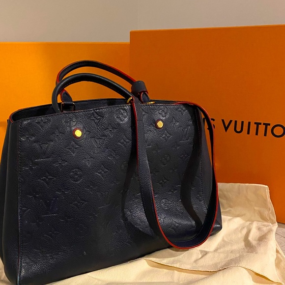 Louis Vuitton | Bags | Louis Vuitton Navy Monogram Empreinte Montaigne ...